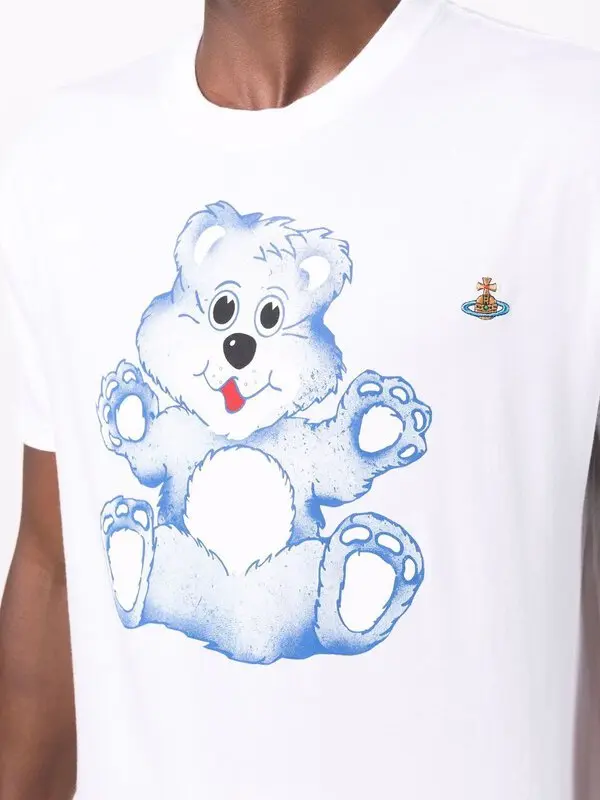 Vivienne Westwood Teddy Bear Print T-Shirt In White - 6% Off