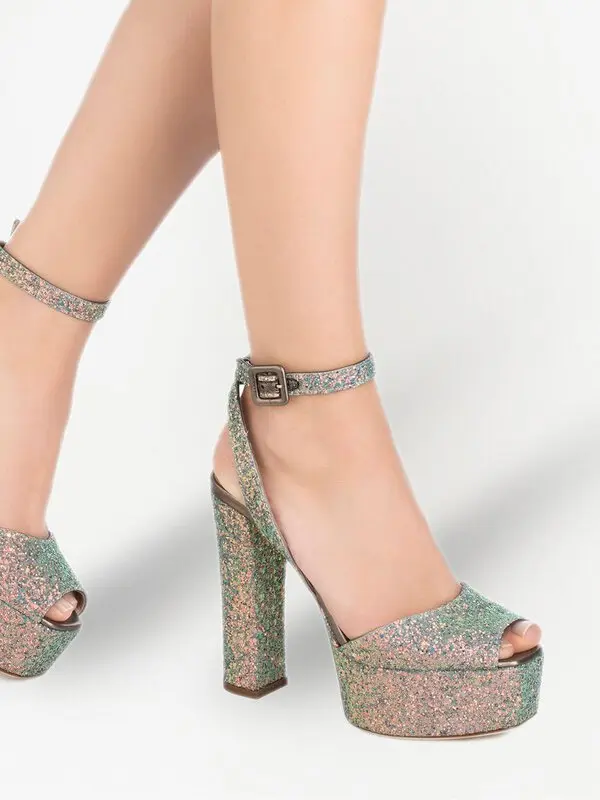 GIUSEPPE ZANOTTI Betty Glitter Platform Sandals