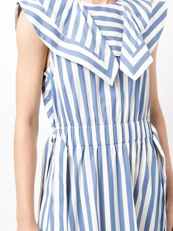 3.1 Phillip Lim Striped Asymmetric Midi Dress - Blue