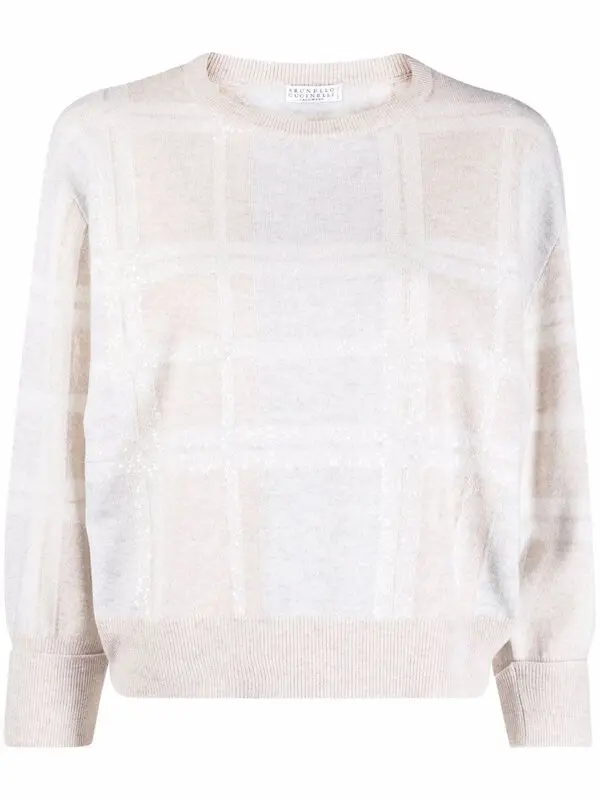Brunello Cucinelli Check-knit Jumper
