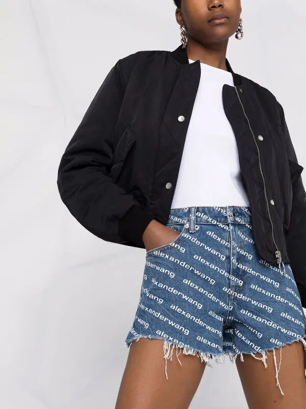 Alexander Wang Logo Denim Shorts