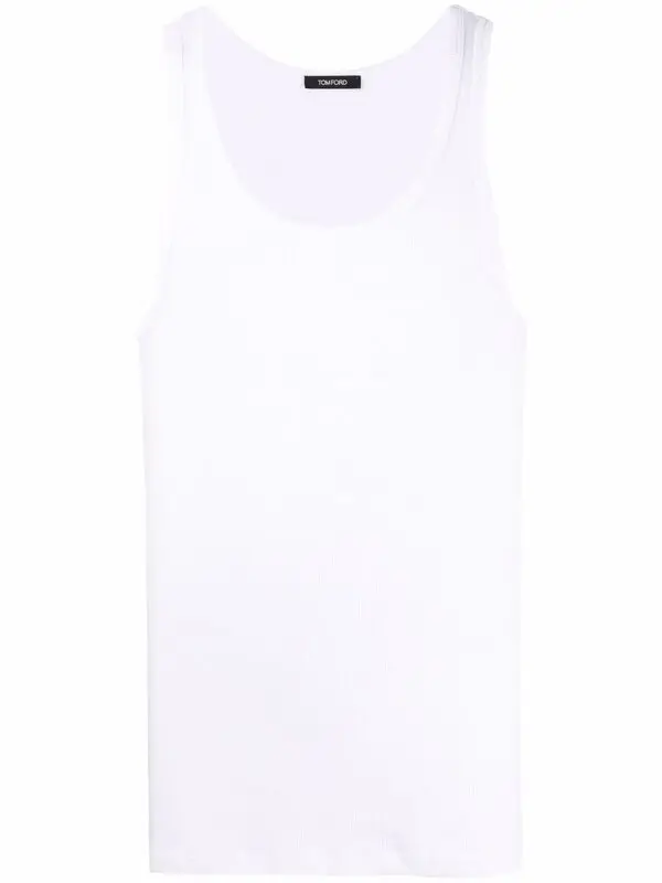 TOM FORD Sleeveless Cotton-blend Tank Top - White