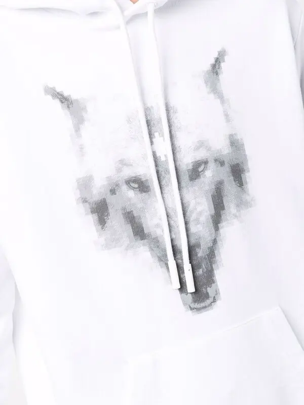 COUNTY OF MILAN Wolf Print Cotton Hoodie