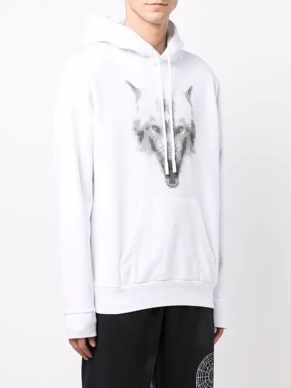 COUNTY OF MILAN Wolf Print Cotton Hoodie