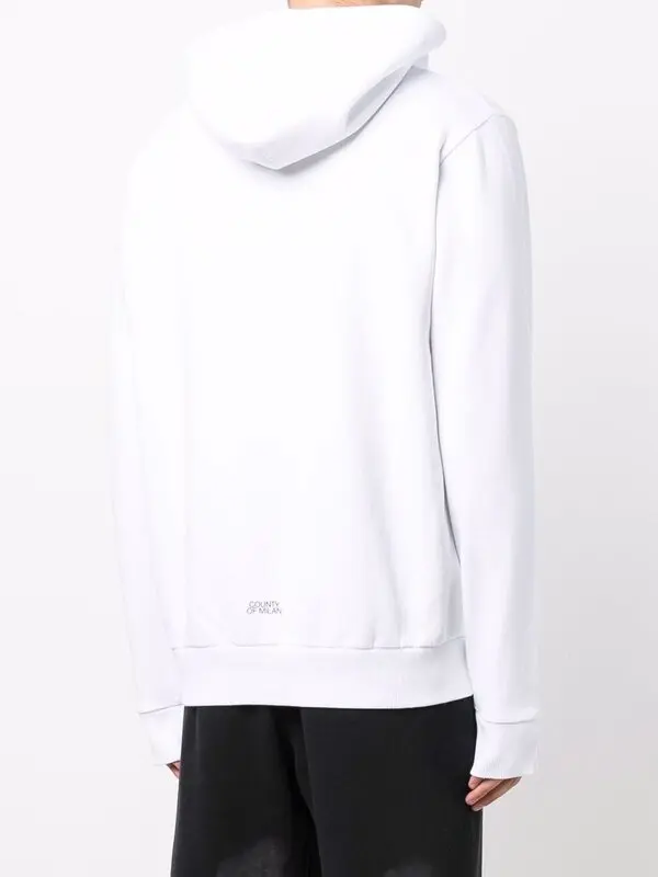 COUNTY OF MILAN Wolf Print Cotton Hoodie