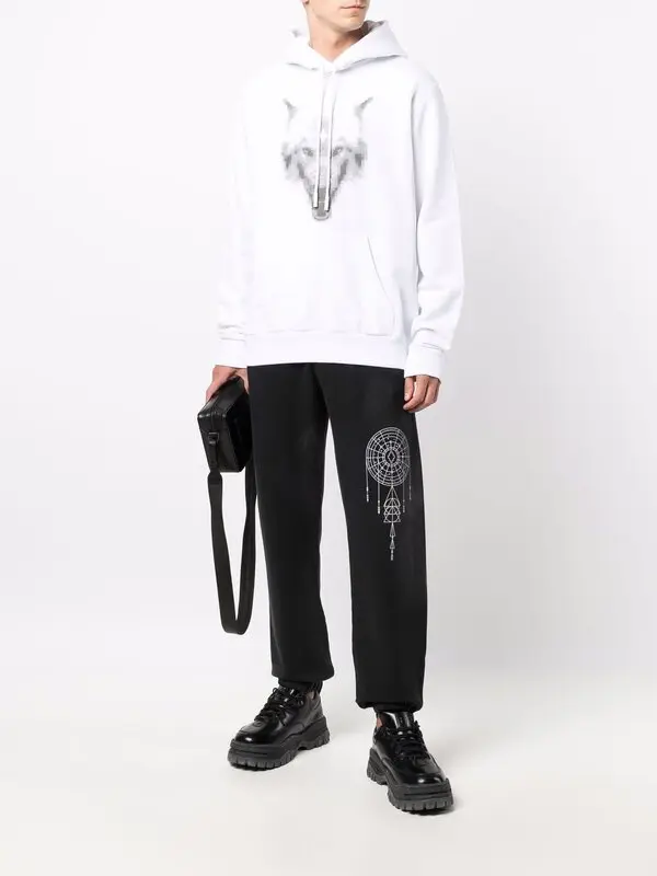 COUNTY OF MILAN Wolf Print Cotton Hoodie