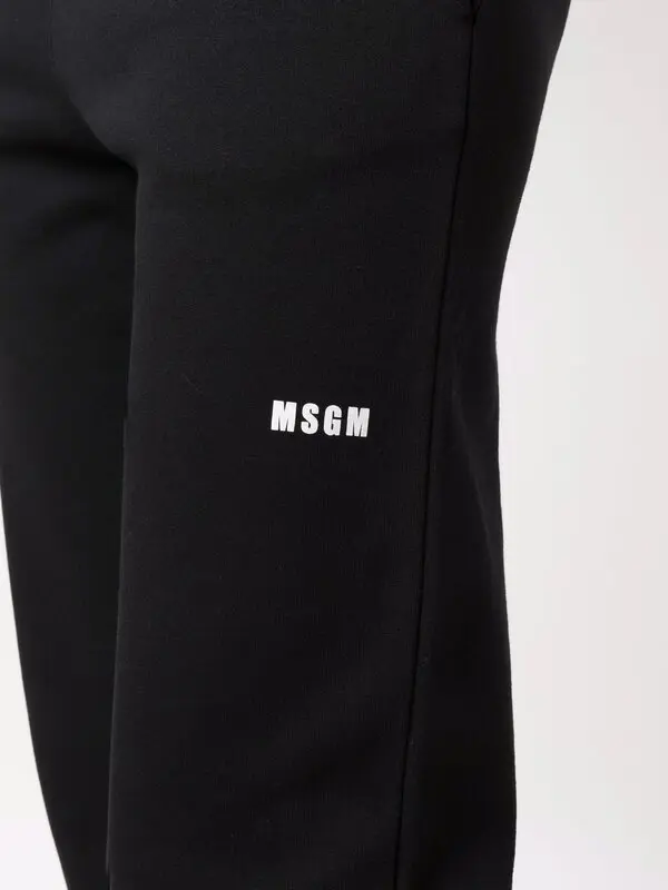 MSGM Logo Detail Jersey Sweatpants - Black