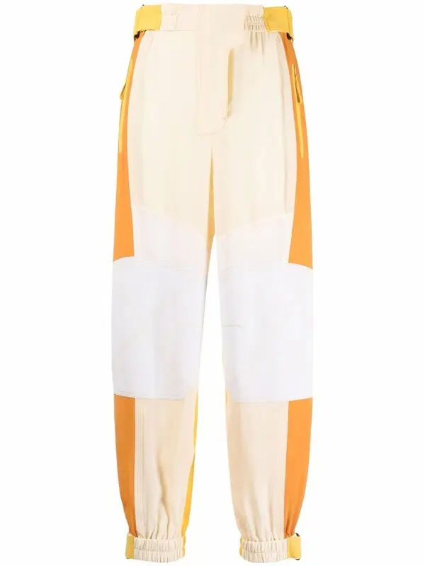 Stella McCartney Lacey Patchwork-design Tapered Trousers - Neutrals
