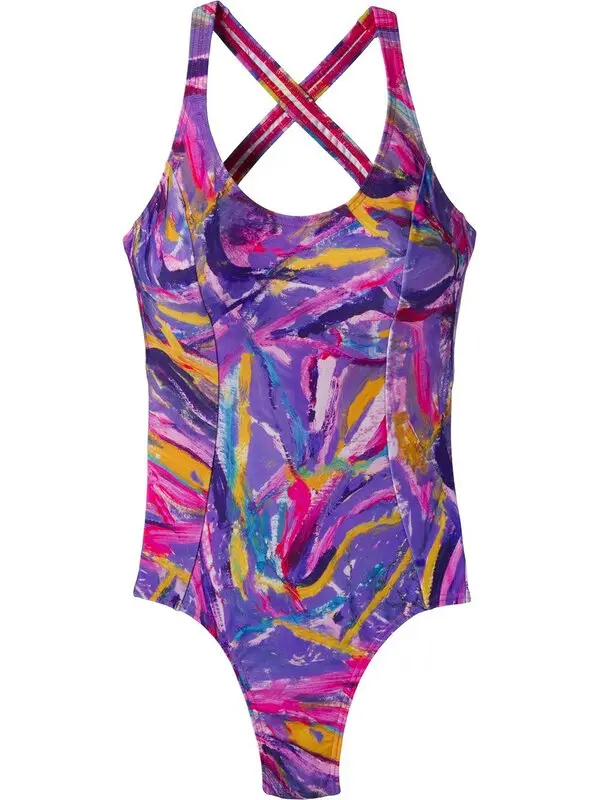 AMIR SLAMA Graphic-print Swimsuit - Purple