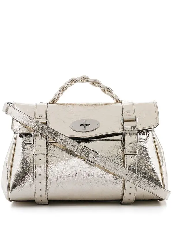 Mulberry Crushed-effect Metallic Alexa Bag