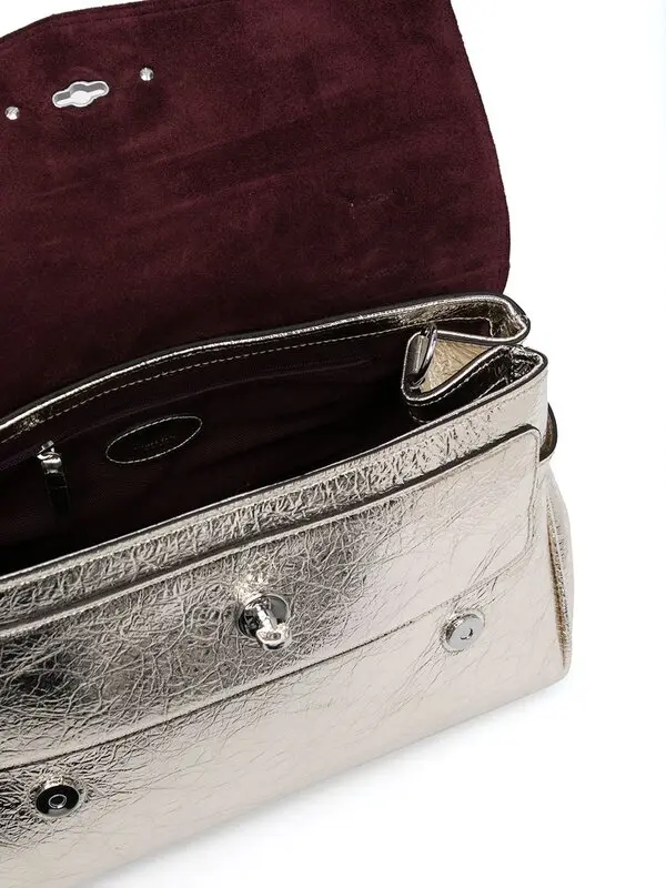 Mulberry Crushed-effect Metallic Alexa Bag