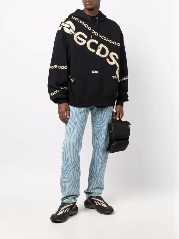 Gcds Chain-link Logo-print Hoodie