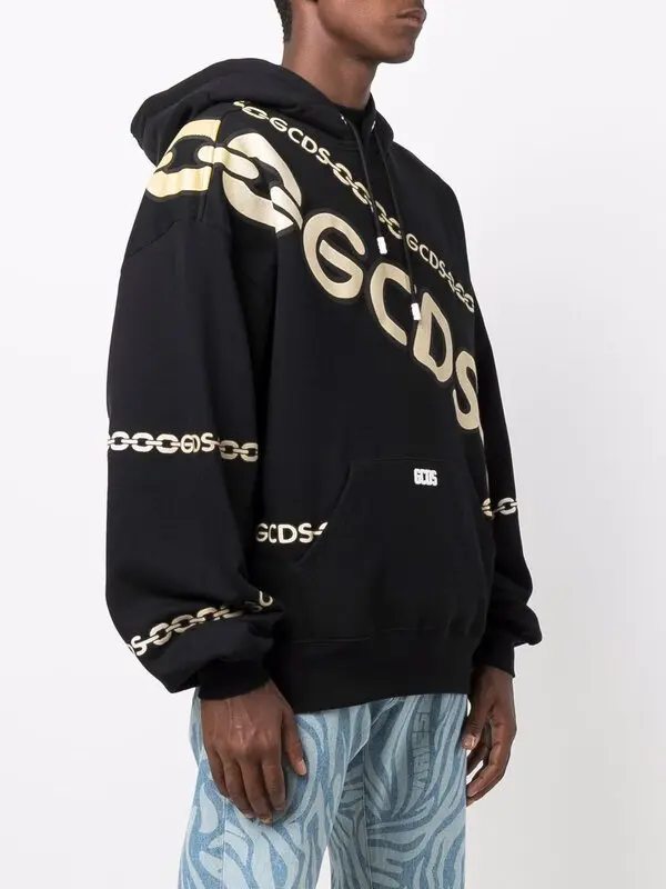 Gcds Chain-link Logo-print Hoodie