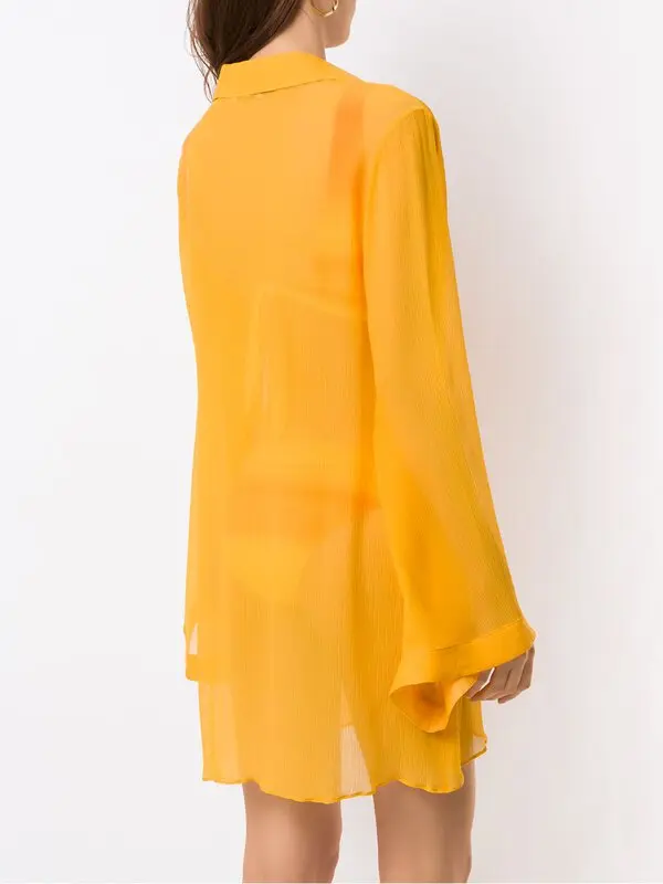 AMIR SLAMA Tie-front Silk Beach Cover-up