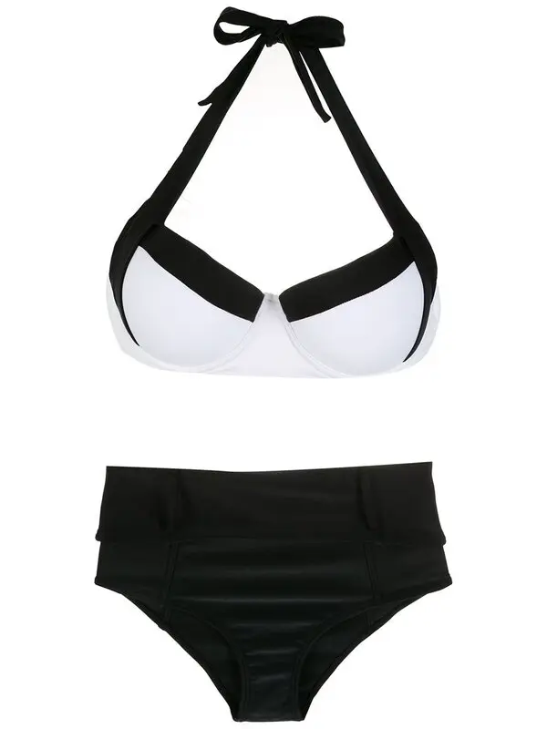 AMIR SLAMA Two-tone Bikini Set - Black