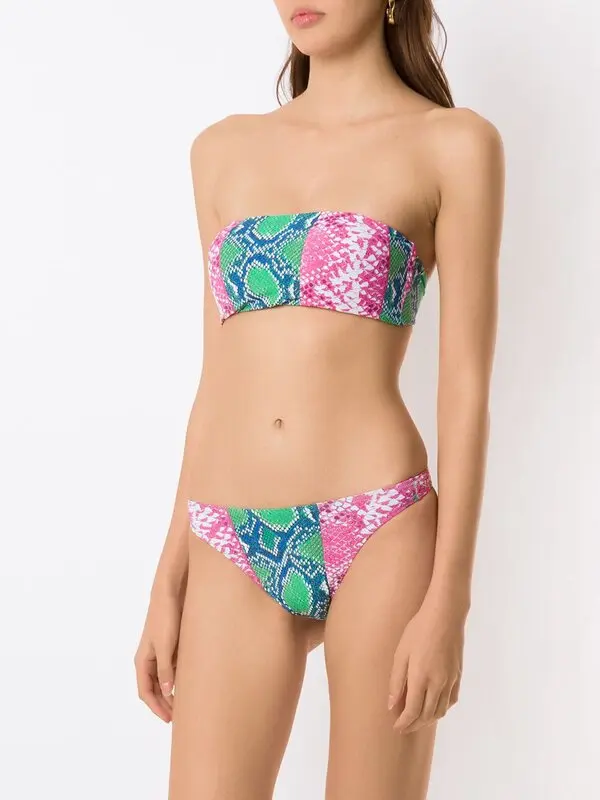 AMIR SLAMA Snakeskin-print Bikini Set