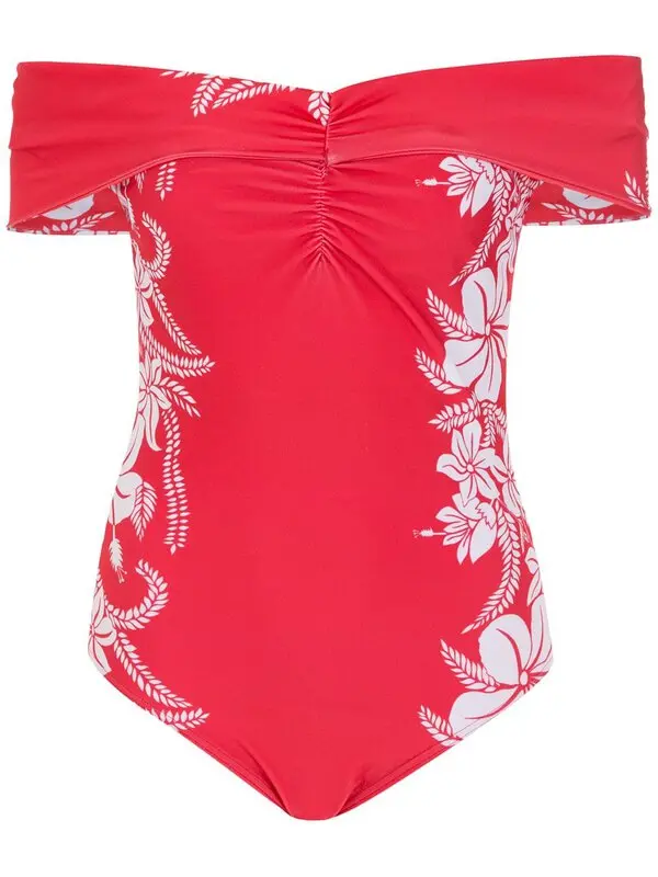 AMIR SLAMA Floral One Piece Swimsuit - Red