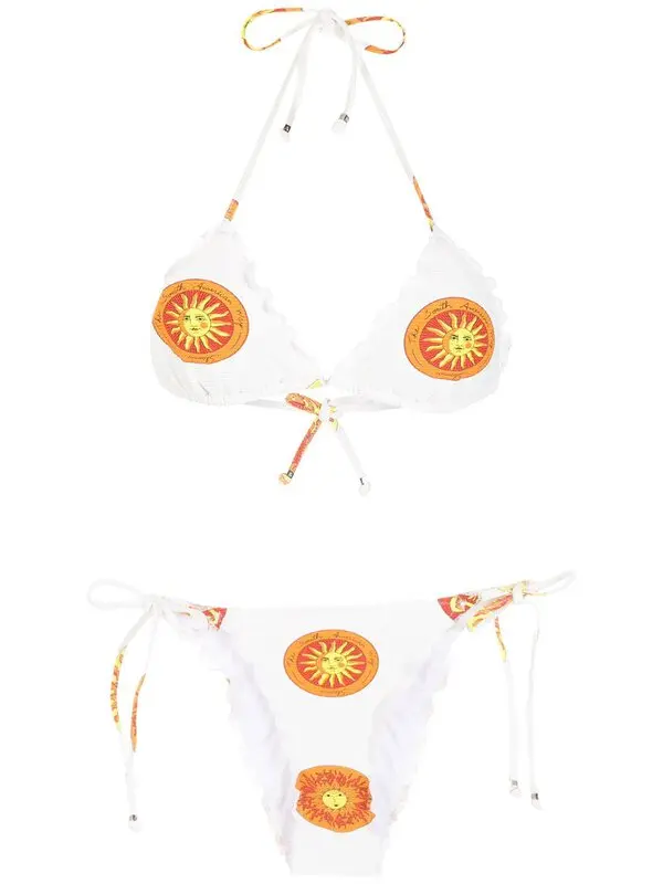 AMIR SLAMA Printed Bikini Set - White