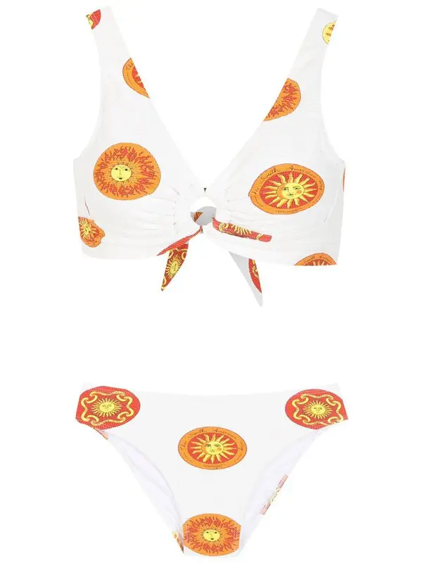 AMIR SLAMA Printed Bikini Set - White