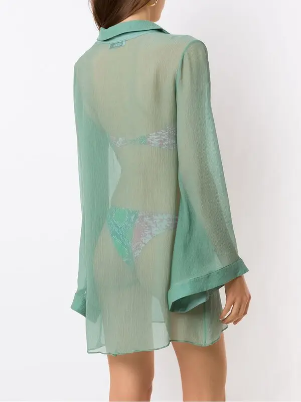 AMIR SLAMA Tie-front Silk Beach Cover-up