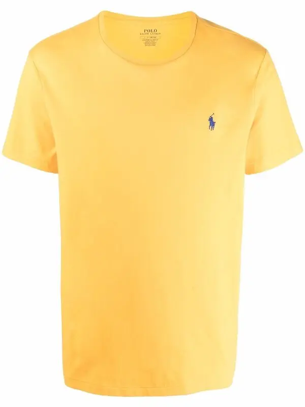 Polo Ralph Lauren Embroidered-logo Short-sleeved T-shirt - Yellow