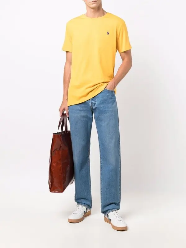 Polo Ralph Lauren Embroidered-logo Short-sleeved T-shirt - Yellow