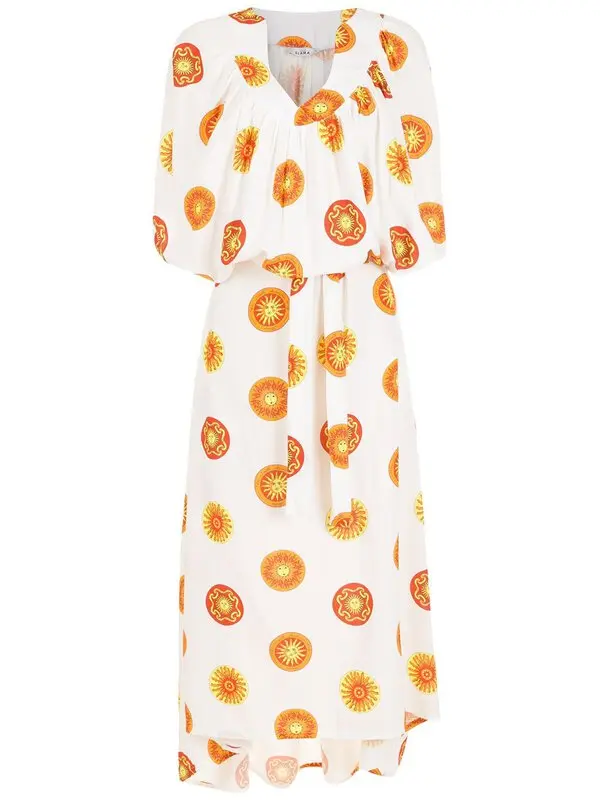 AMIR SLAMA Printed Oversized Dress - White