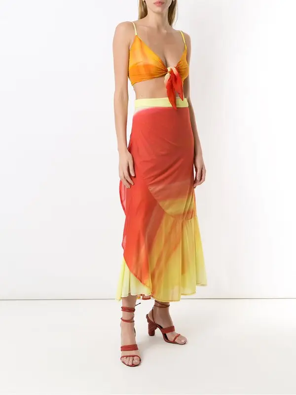 AMIR SLAMA Printed Midi Skirt