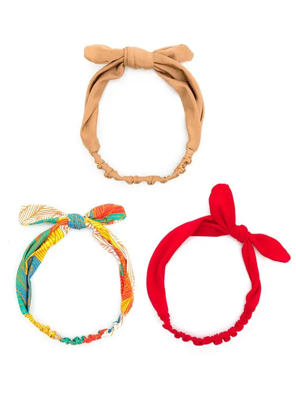 AMIR SLAMA Knot-detail Headband Set - Multicolour
