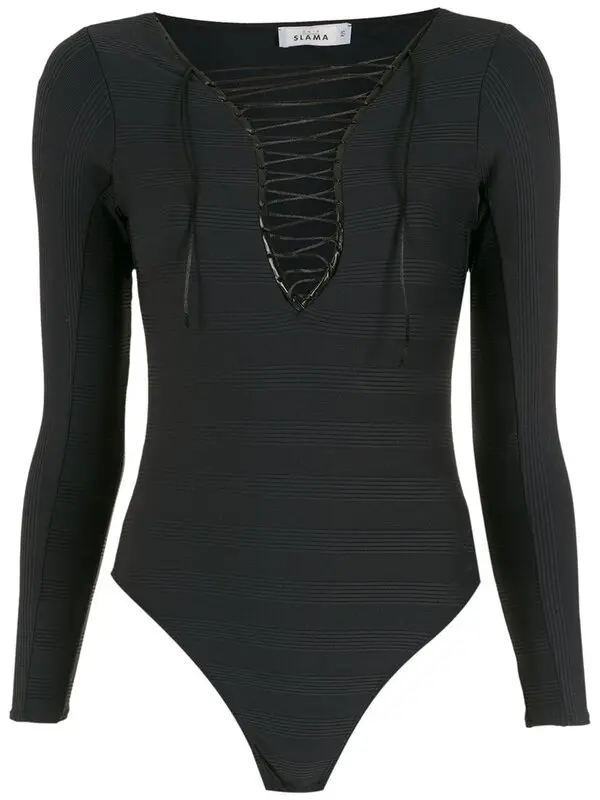 AMIR SLAMA Lace-up Bodysuit