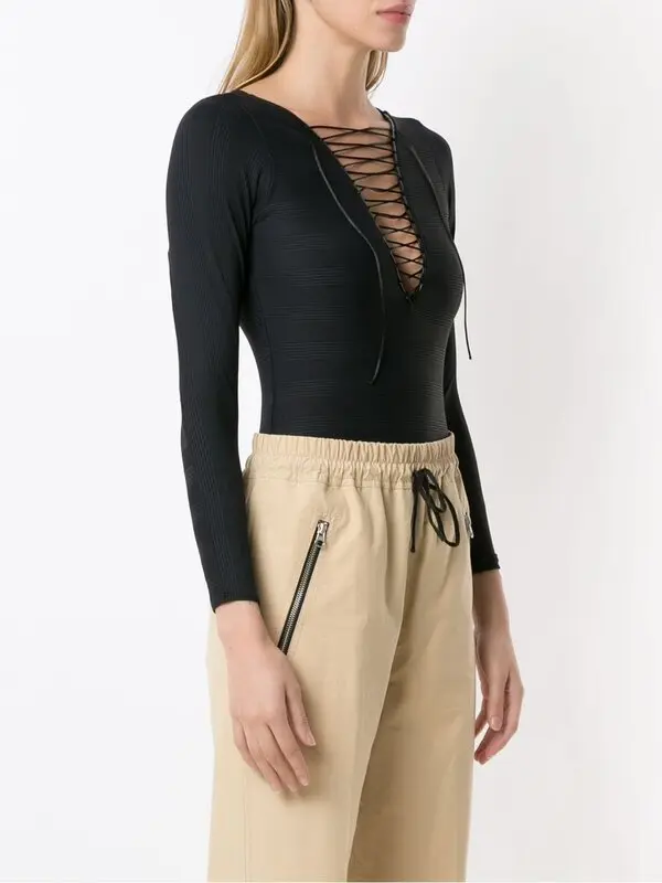 AMIR SLAMA Lace-up Bodysuit