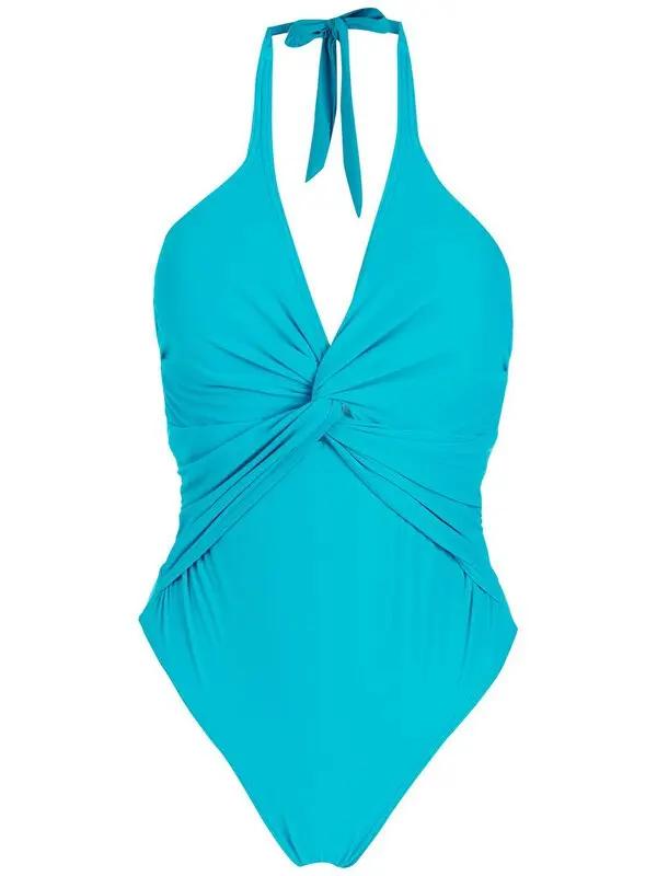 AMIR SLAMA V-neck Swimsuit - Blue