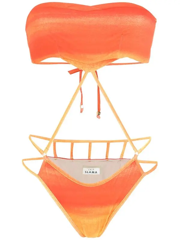 AMIR SLAMA Printed One Piece Swimsuit - Orange