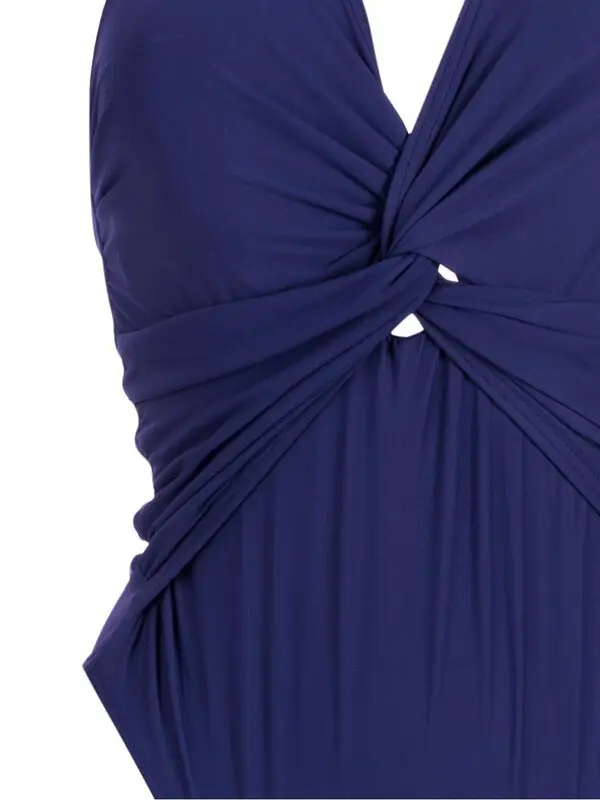 AMIR SLAMA V-neck Halterneck Swimsuit - Blue