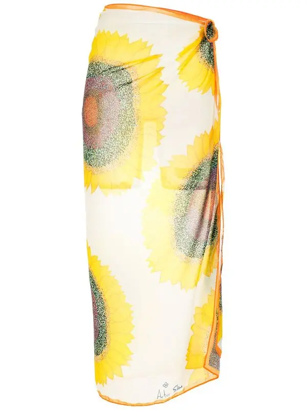 AMIR SLAMA Printed Beach Skirt - Yellow