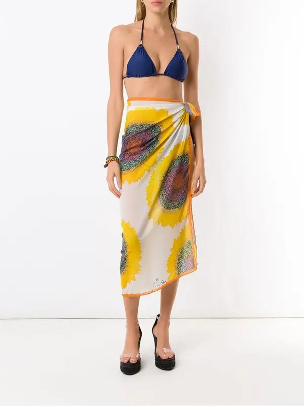 AMIR SLAMA Printed Beach Skirt - Yellow