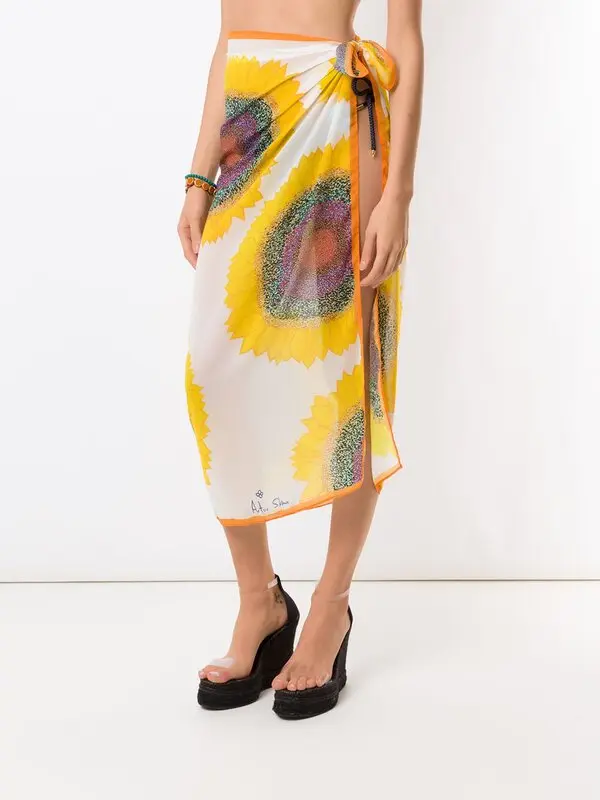 AMIR SLAMA Printed Beach Skirt - Yellow
