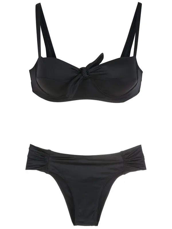 BRIGITTE Knot-detail Bikini - Black