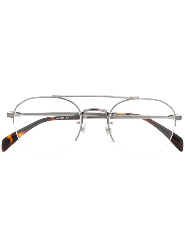 DB EYEWEAR BY DAVID BECKHAM Top Bar Aviator Frame Glasses - Grey