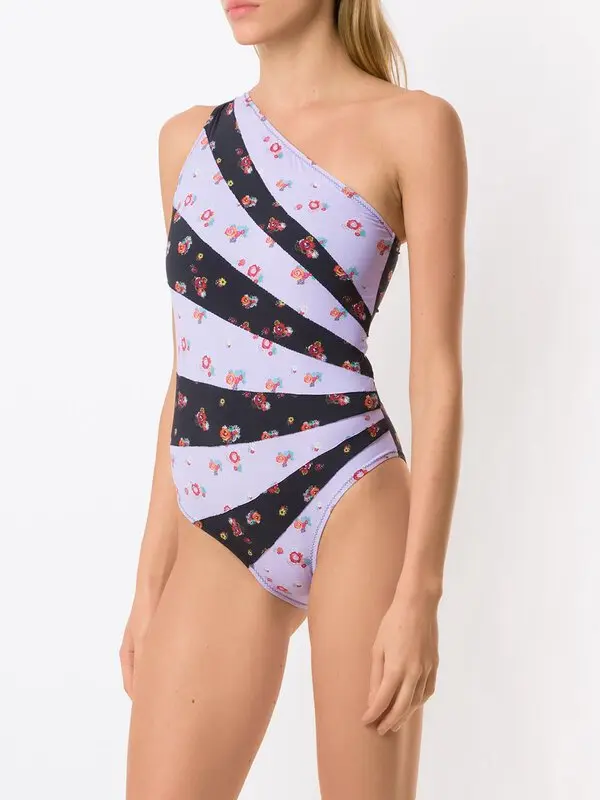 AMIR SLAMA One-shoulder Printed Swimsuit