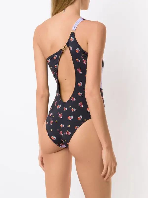 AMIR SLAMA One-shoulder Printed Swimsuit