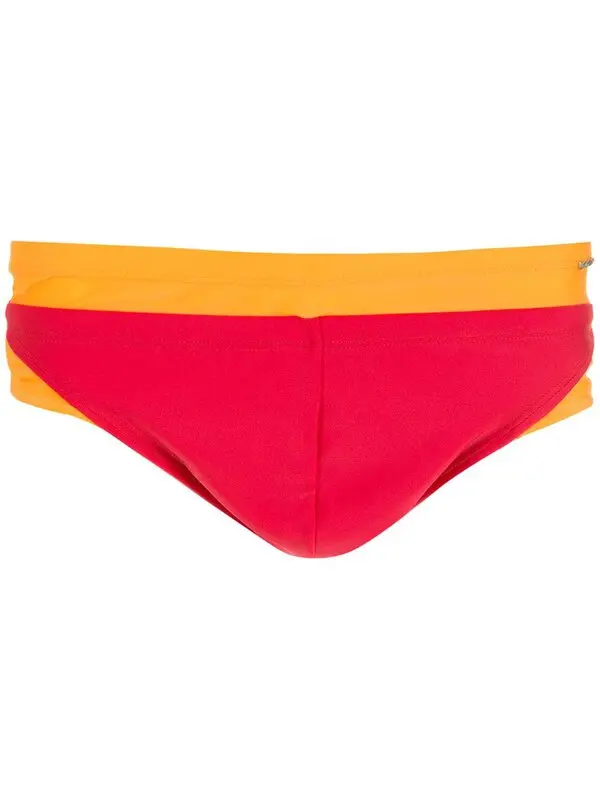 AMIR SLAMA Colour-block Swim Trunks - Red