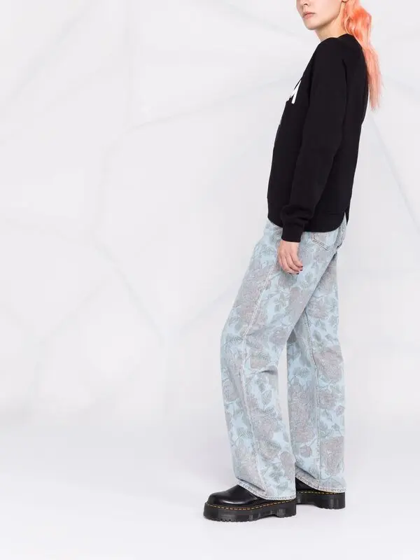 MSGM Logo-print Crew Neck Sweatshirt - Black