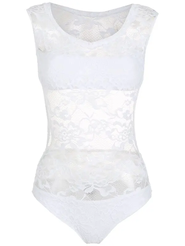 AMIR SLAMA Lace Panelled Bodysuit