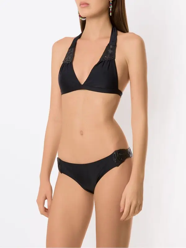 AMIR SLAMA Textured Halterneck Bikini Set