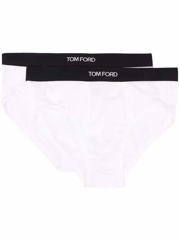 TOM FORD Logo-waistband Briefs - White