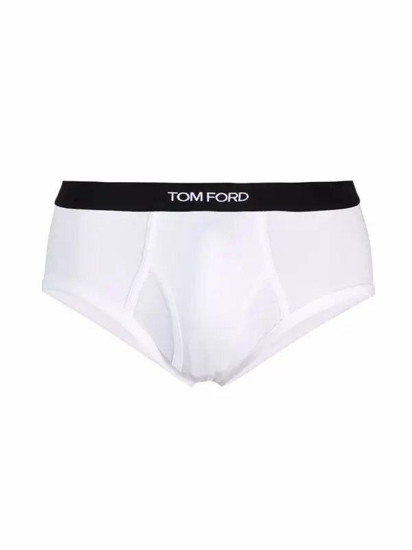 TOM FORD Logo-waistband Briefs - White