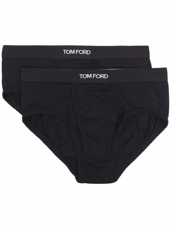 TOM FORD Logo-waistband Briefs - Black