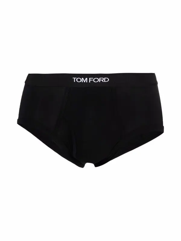 TOM FORD Logo-waistband Briefs - Black