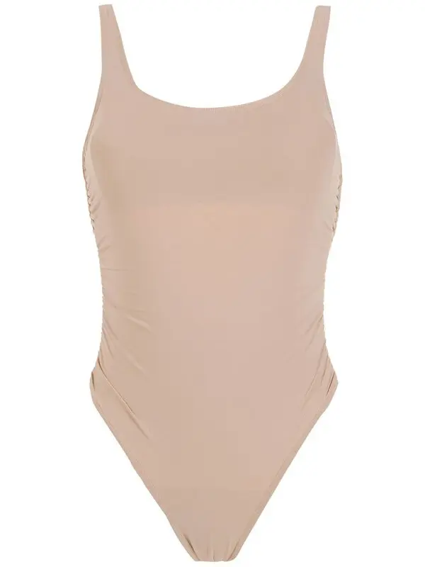 AMIR SLAMA U-neck Cut-out One-piece Swimsuit - Neutrals